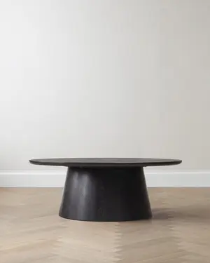 Quince Oak Round Pedestal Coffee Table