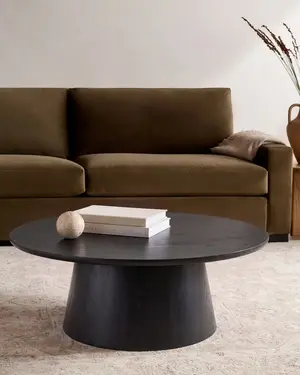 Quince Oak Round Pedestal Coffee Table