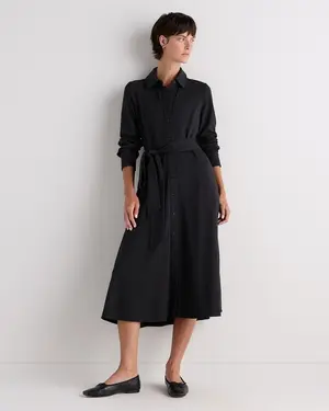 Quince Tencel Modal Knit Midi Shirt Dress