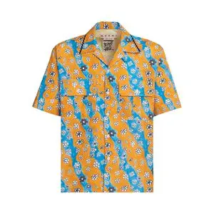 Marni Flap Chest Pockets Bowling Shirt 'alkekengi - Orange