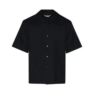 Marni Boxy Fit Tropical Bowling Shirt /black - Blue