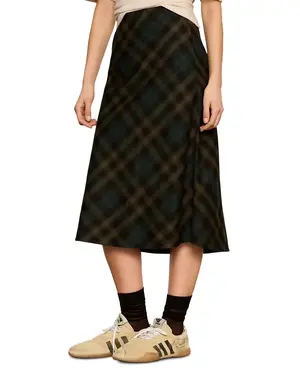 Sanctuary Favorite Plaid Midi Slip Skirt