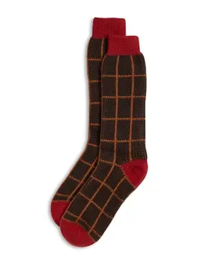 Guest In Residence Guest In Residence Checker Socks Burnt Coco