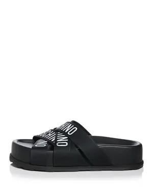 Moschino Crisscross Logo Sandals