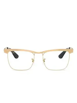 Ray-ban Wayfarer Deluxe Rectangle-frame Glasses - Gold