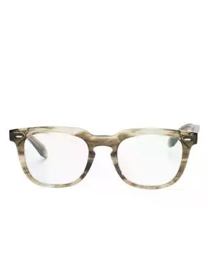 Oliver Spencer Afton Square-frame Glasses - Green