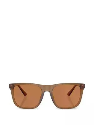 COACH C Hardware Textured Square-frame Sunglasses - Brown
