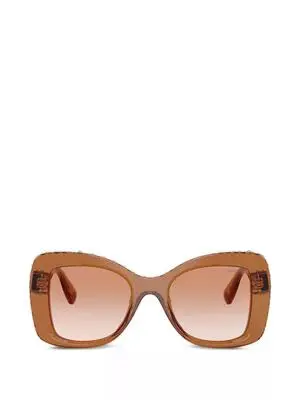 SWAROVSKI Embellished Geometric Sunglasses - Brown