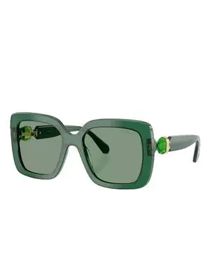 SWAROVSKI Crystal-embellished Oversized-frame Sunglasses - Green