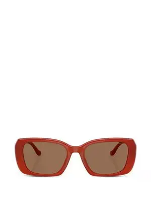 COACH Logo-plaque Rectangle-frame Sunglasses - Red