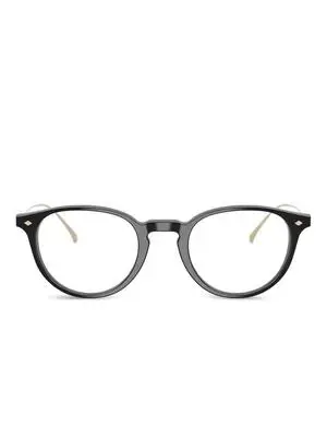 Giorgio Armani Clip-on Round Glasses - Black