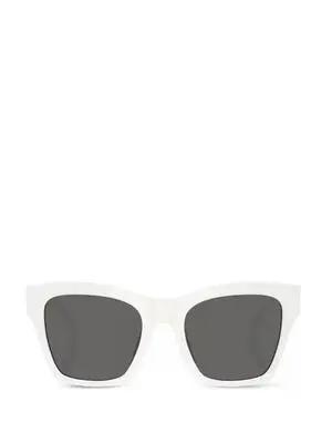 Dolce & Gabbana Dg Crossed Logo-plaque Cat-eye Sunglasses - White