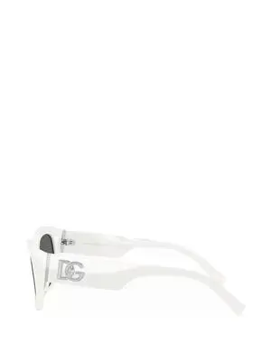 Dolce & Gabbana Dg Crossed Logo-plaque Cat-eye Sunglasses