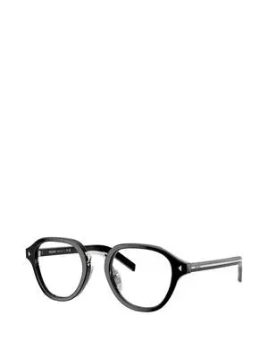 Prada Iconic-plaque Glasses - Black