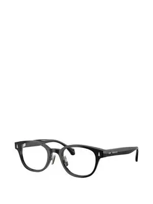 Moncler Rivet-detail Oval-frame Glasses - Black