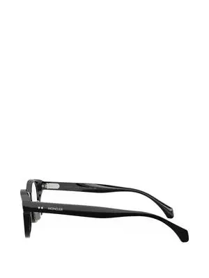 Moncler Rivet-detail Oval-frame Glasses - Black