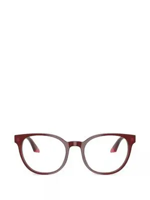 Emporio Armani Round Frame Glasses - Red