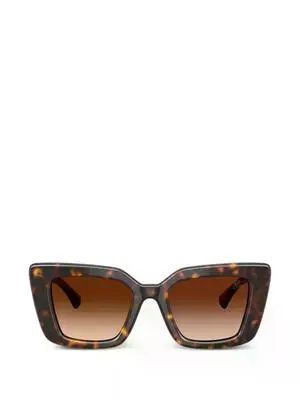 Burberry Geometric-frame Logo-plaque Sunglasses - Brown