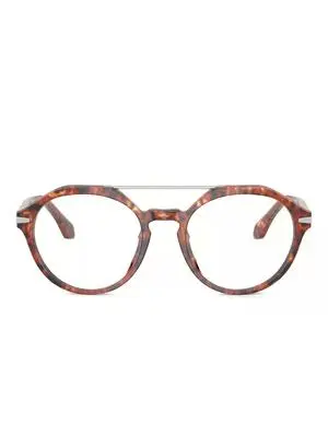 Giorgio Armani Tortoiseshell-effect Double-bridge Glasses