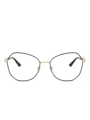 JIMMY CHOO Round-frame Clear-lenses Glasses - Gold