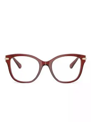 SWAROVSKI Crystal-embellished Square-frame Glasses - Red