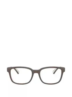 Burberry Check-print Rectangle-frame Glasses - Brown