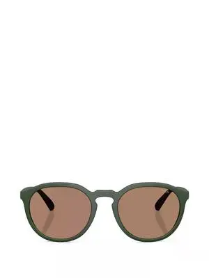POLO RALPH LAUREN EYEWEAR Matte Dark Round Frame Sunglasses - Green