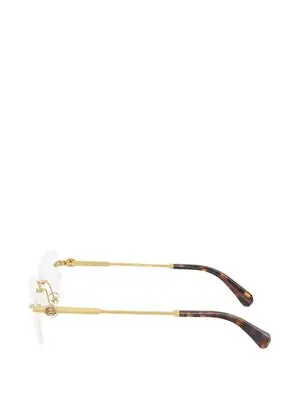 SWAROVSKI Rimless Oval-frame Glasses - Gold