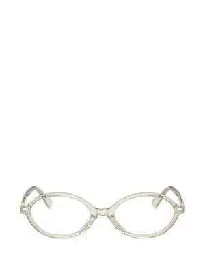 Miu Miu Regard Oval-frame Glasses - Neutrals