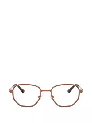 Michael Kors Geometric-frame Metal Glasses - Brown