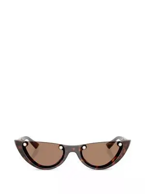 JIMMY CHOO Beth Havana Stud Sunglasses - Brown