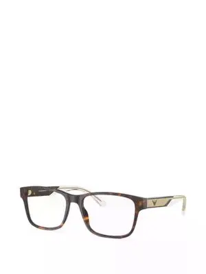 Emporio Armani Tortoiseshell-effect Rectangle-frame Glasses