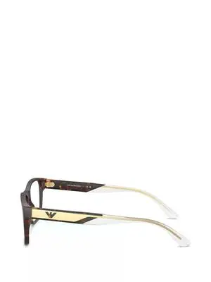 Emporio Armani Tortoiseshell-effect Rectangle-frame Glasses