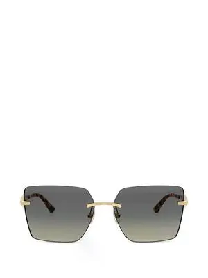 JIMMY CHOO Square-frame Rimless Sunglasses - Gold