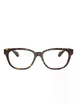 Versace Medusa-embellished Rectangle Glasses - Brown