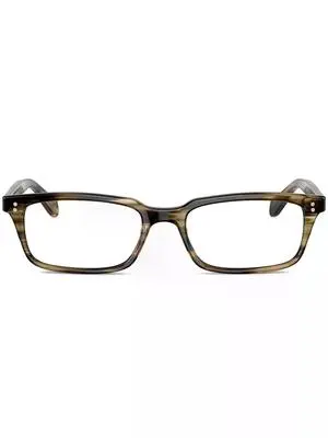 Oliver Spencer Rectangle-frame Glasses - Green