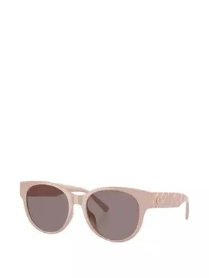 COACH Quilted-effect Logo-plaque Sunglasses - Neutrals