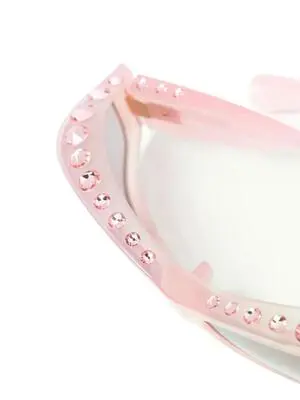 SWAROVSKI Crystal-embellished Biker-frame Sunglasses