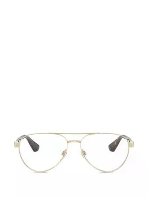 Burberry Browline Pilot-frame Glasses - Gold