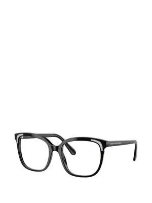 SWAROVSKI Crystal-embellished Square-frame Glasses - Black