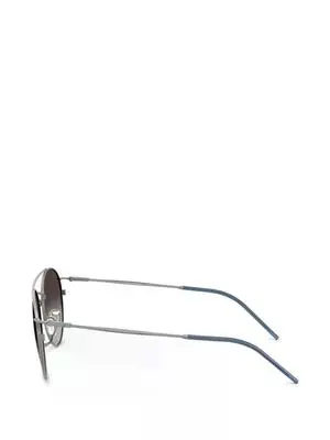 Giorgio Armani Double-bridge Round Sunglasses - Grey