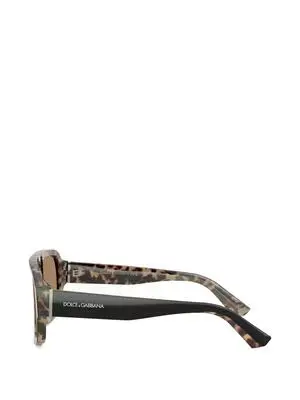 Dolce & Gabbana Rectangle Havana Sunglasses