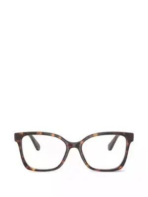 SWAROVSKI Geometric Embellished Glasses - Brown