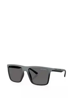 Armani Exchange Matte-finish Square-frame Sunglasses - Grey