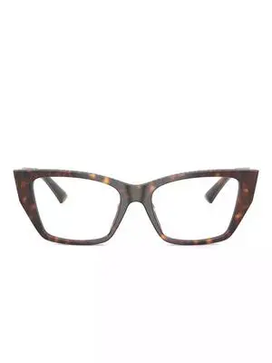 JIMMY CHOO Tortoiseshell Geometric Eyeglasses