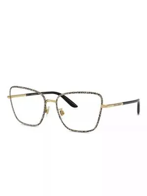 Dolce & Gabbana Leopard-patterned Cat-eye Glasses - Gold