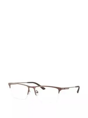 Emporio Armani Rectangle-frame Glasses - Brown