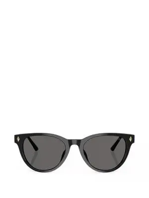 JIMMY CHOO Logo-print Cat-eye Sunglasses - Black