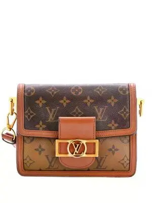 LOUIS VUITTON Dauphine Shoulder Bag Reverse Monogram Canvas Mini Crossbody Bag - Brown