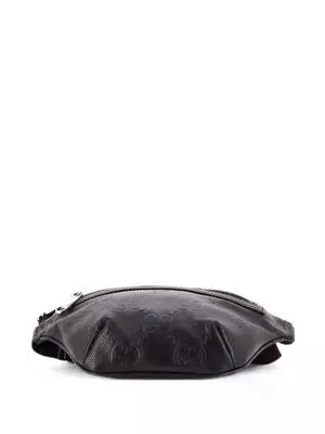 Gucci Gg Embossed Perforated Leather Small Belt Bag - Black
